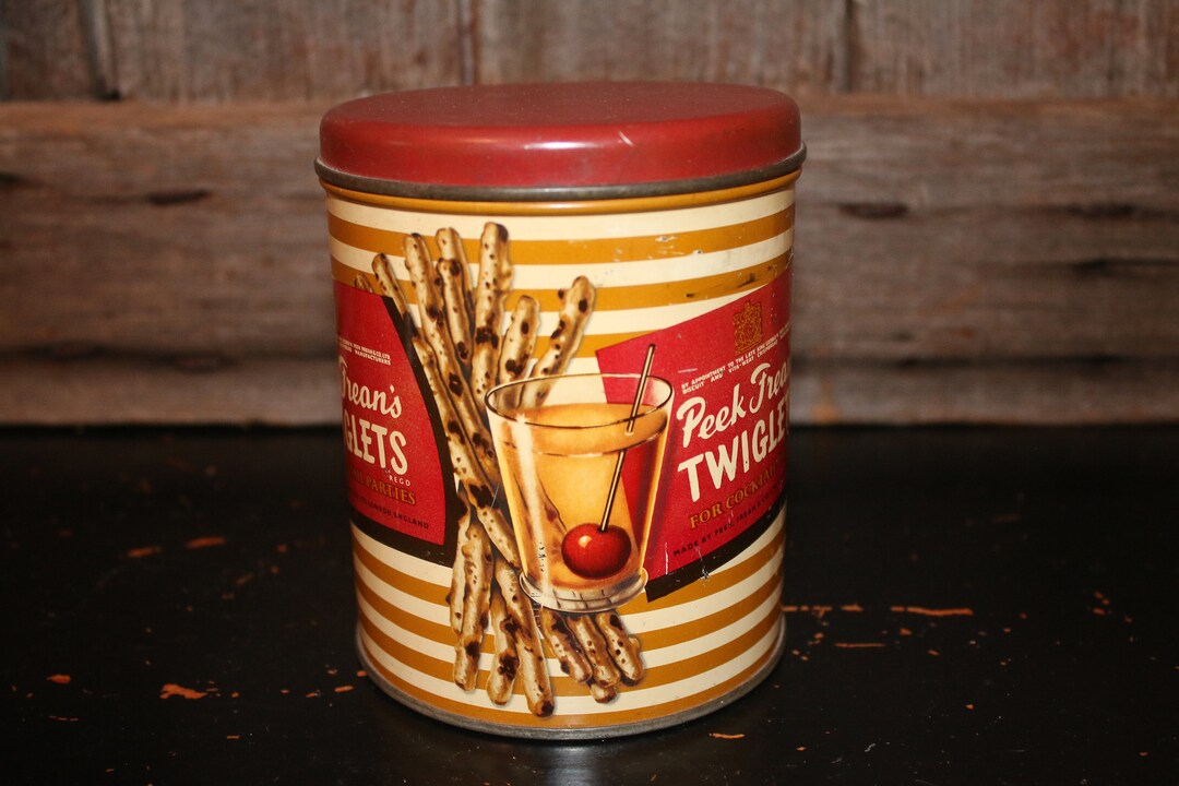 Vintage Tin Advertising Peek Freans Twiglets for Cocktail Parties 1950 ...