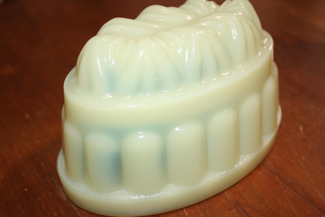 Custard Yellow Mold Uranium Glass Pudding Vaseline Jelly Vintage ...