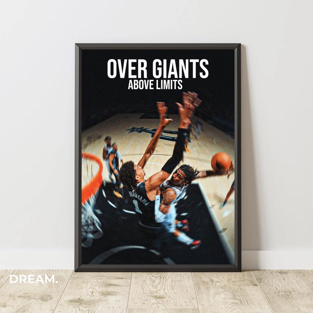 Ja Morant Dunk Poster – Over Giants Above Limits – Digital Wall Art ...