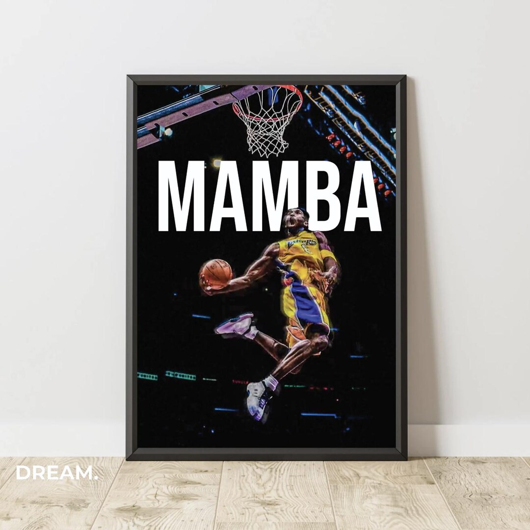 Kobe Bryant Mamba Poster - Motivational Basketball Wall Art - Printable ...