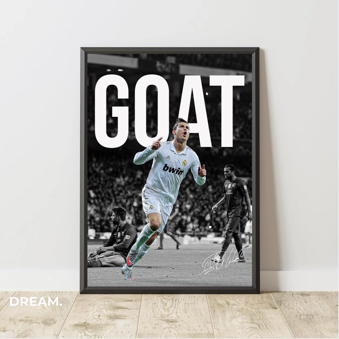Cristiano Ronaldo GOAT Poster – Arte Digitale Motivazionale Da Parete ...