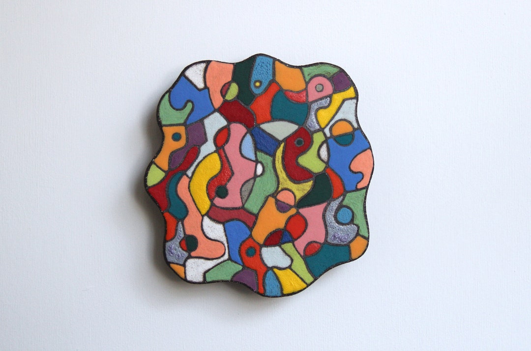 Ceramic Sculpture / Colorful Abstract Relief Sculpture / Ceramic Wall ...