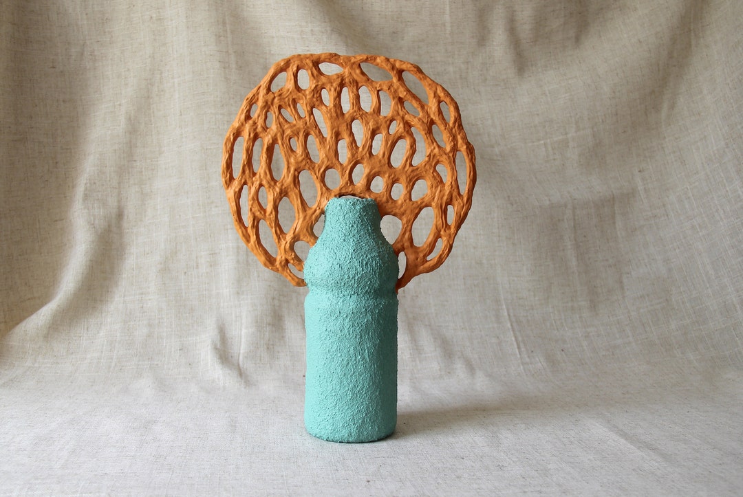 Paper Sculptural Vase / Paper Pulp Vessel / Sustainable Art ...