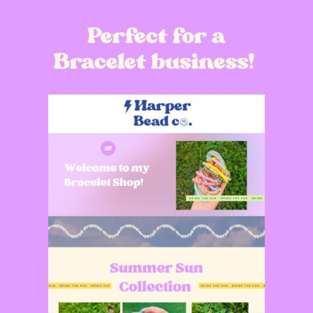 Preppy Canva Website Template - Etsy
