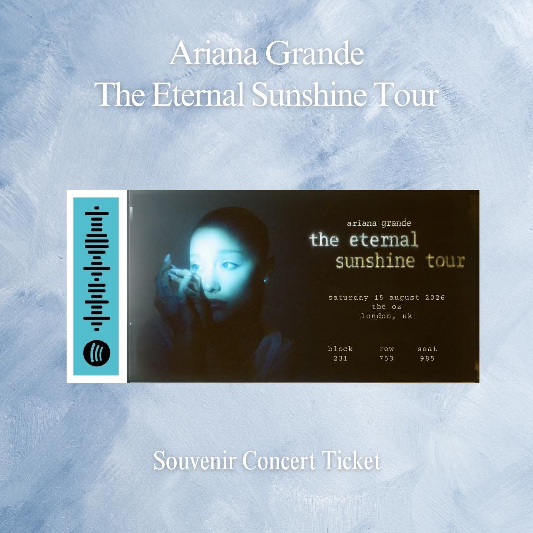 Ariana Grande - the Eternal Sunshine Tour 2026 Stadium Tour | Concert ...