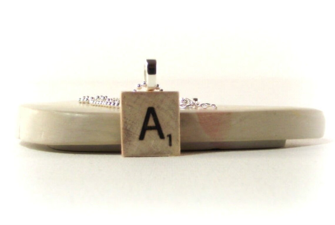 Scrabble Tile Necklace - Wood Letter Tile Necklaces - Initial Tile ...