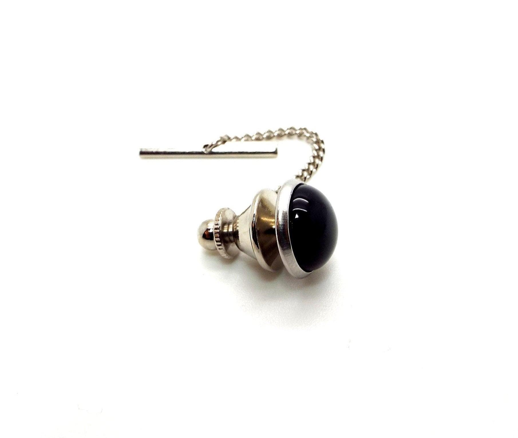 Onyx Tie Tac - Black Onyx Tie Tac - Black Tie Tac With Chain - Black ...