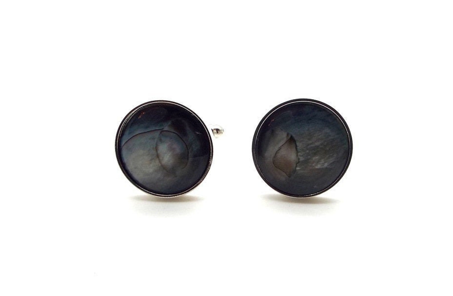 Blue Abalone Cufflinks – Steel Blue Abalone Cufflinks – Deep Blue ...