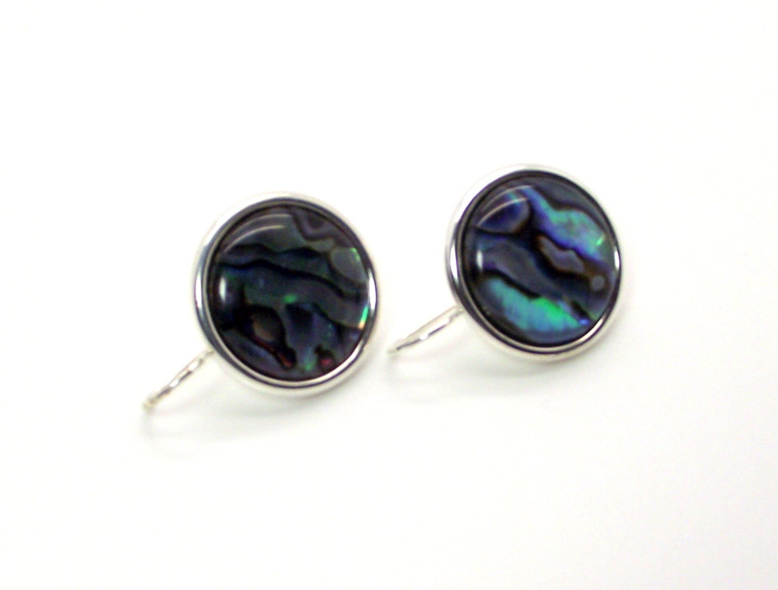 Seaside Delight Natural Paua Shell Earrings Blue Paua Shell - Etsy
