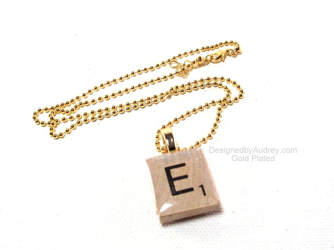 Scrabble Tile Necklace - Wood Letter Tile Necklaces - Initial Tile ...