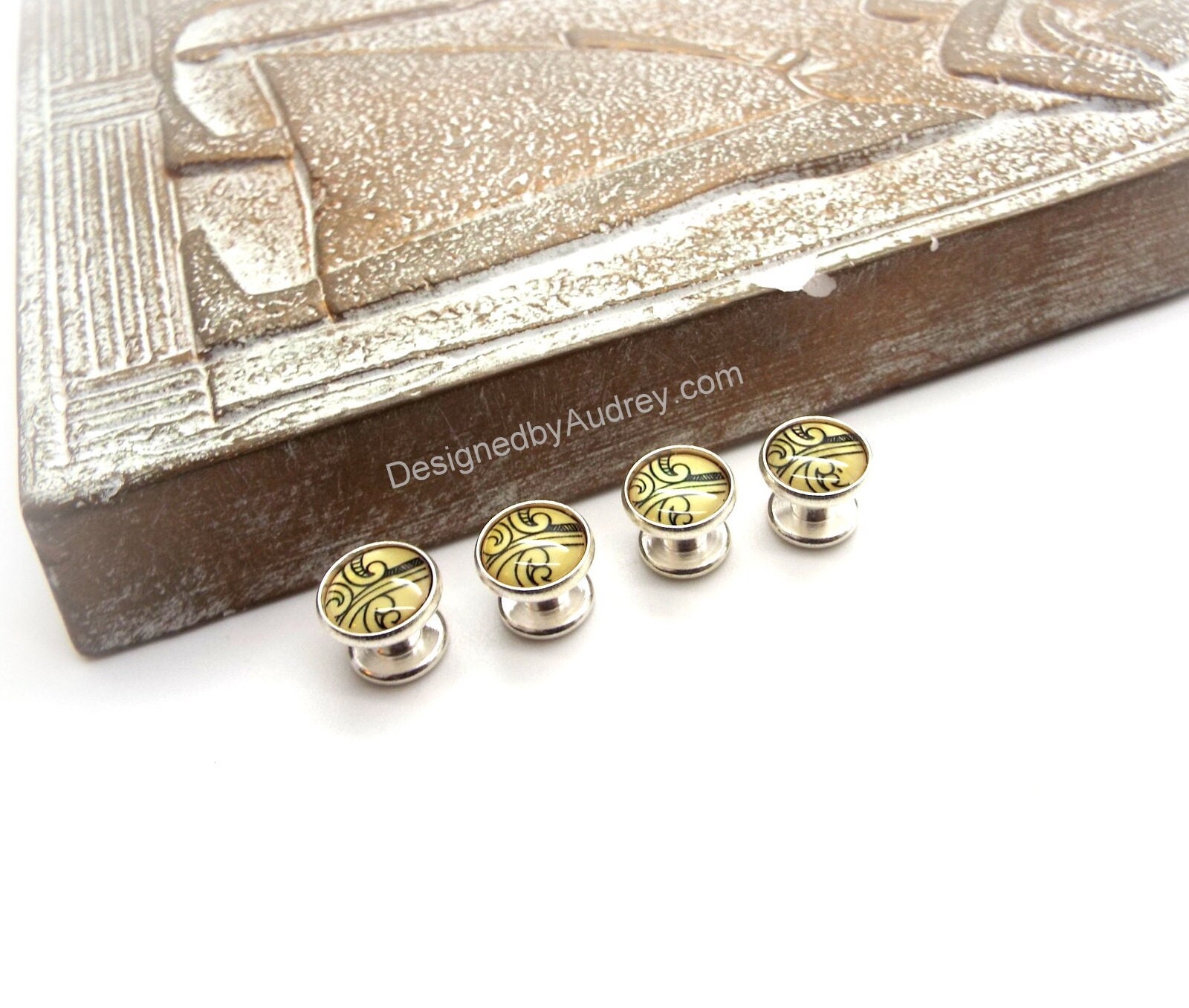 Tuxedo Studs - Black and White Mother of Pearl Tuxedo Shirt Studs ...