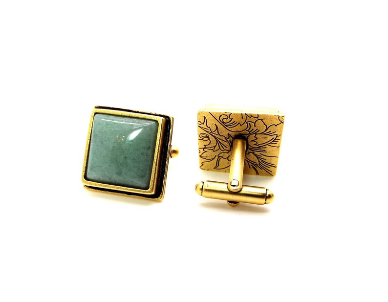 Green Cufflinks Green Aventurine Cufflinks Green - Etsy