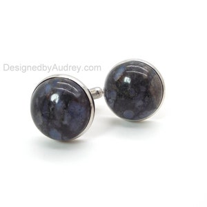 Llanite Cufflinks – Blue Cufflinks - Blue and Gray Cufflinks - Midnight ...