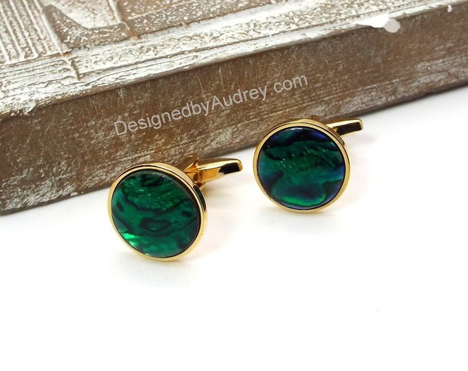 Emerald Cufflinks Pair, Silver 925, Real 18K Gold Filled / White ...