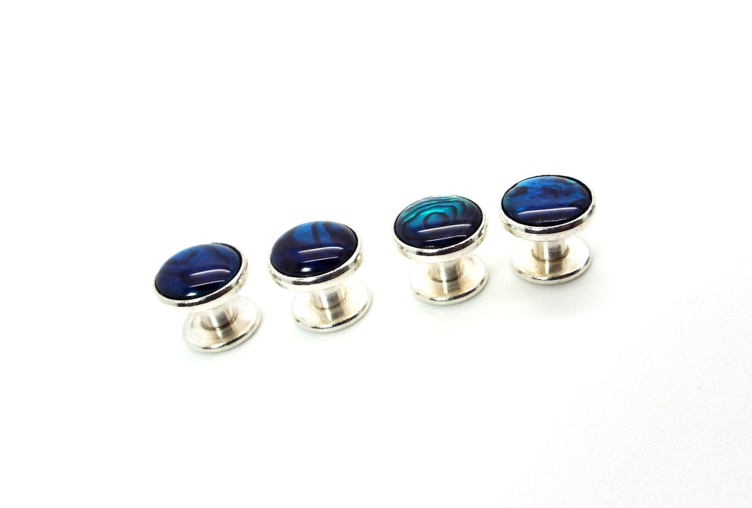Blue Tuxedo Shirt Studs - Blue Paua Shell Tuxedo Shirt Studs – Deep ...