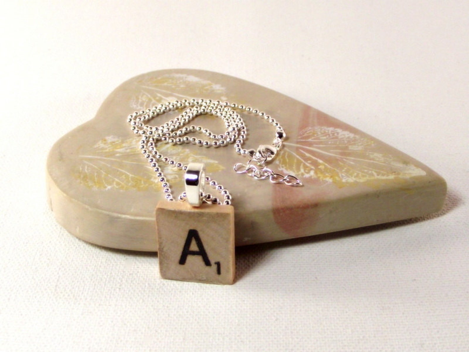 Scrabble Tile Necklace Wood Letter Tile Necklaces Initial - Etsy