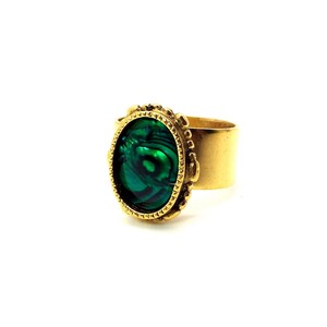 Green Ring - Emerald Green Paua Shell Oval Ring – Green Pearl Ring - Etsy