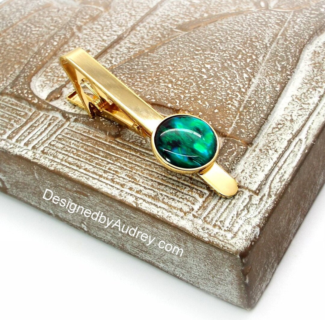 Green Tie Clip – Emerald Green Paua Shell Tie Clip – Green Pearl Tie ...