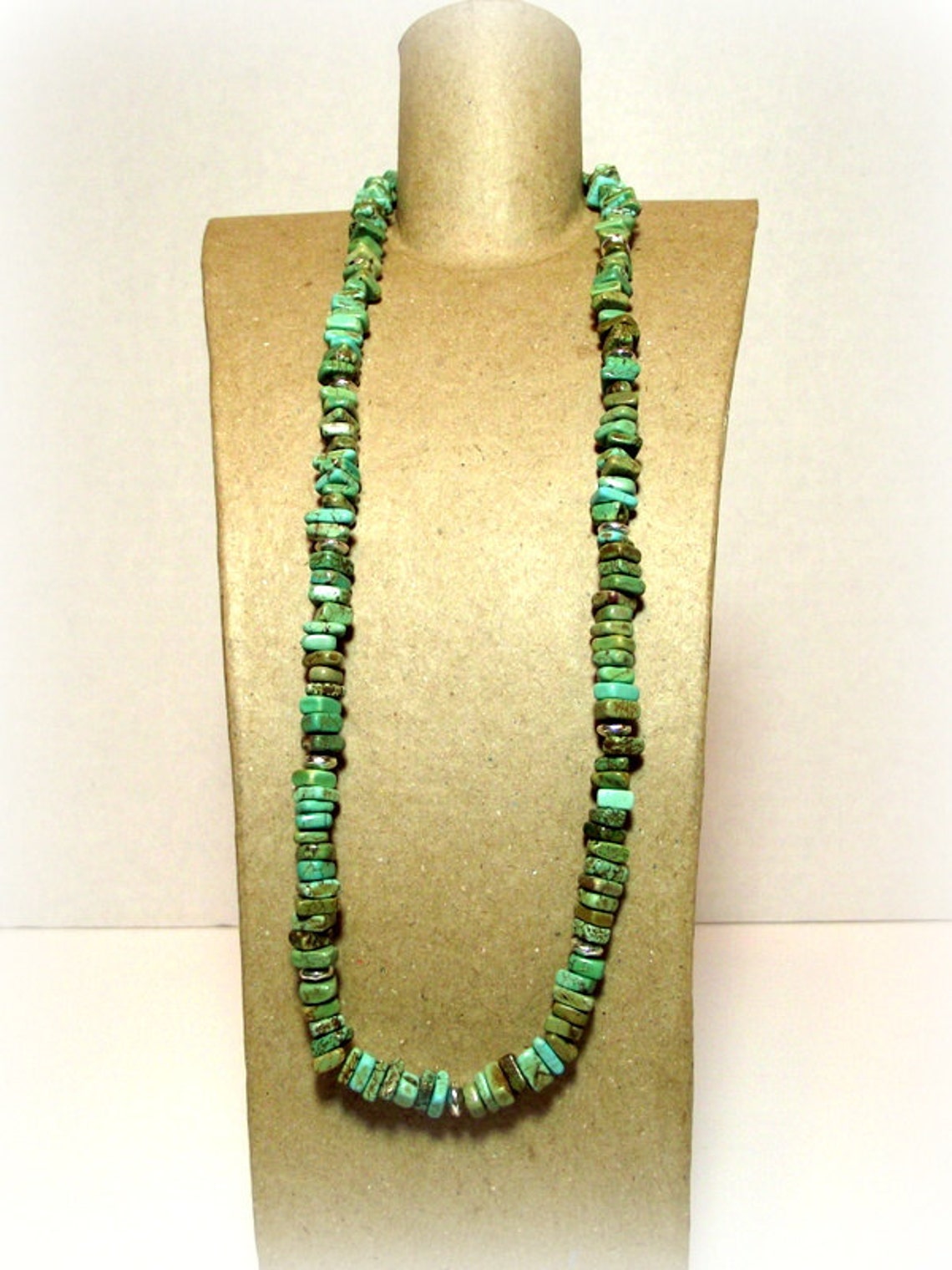Mens Green and Brown Magnesite Necklace Green and Brown - Etsy