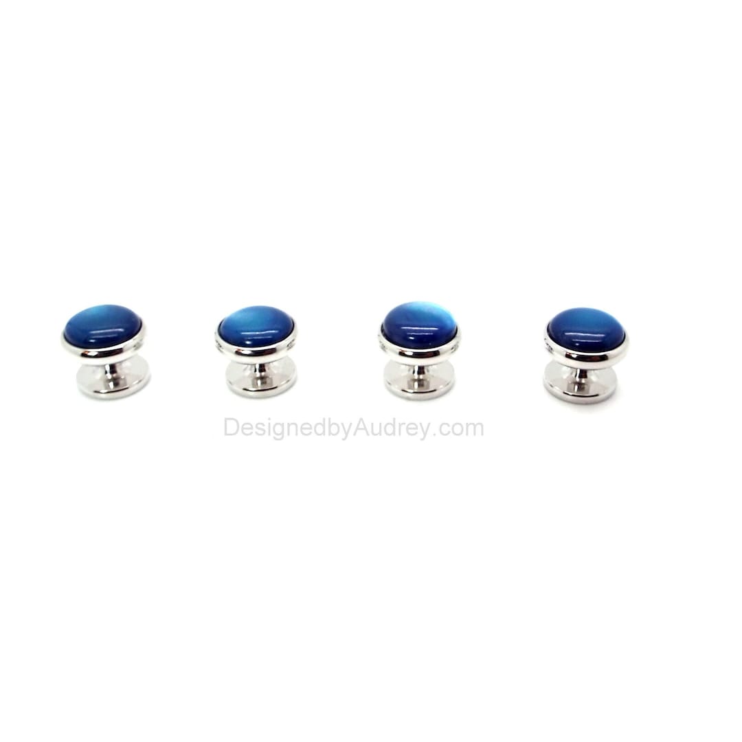 Blue Tuxedo Shirt Studs – Blue Mother of Pearl Tuxedo Shirt Studs ...