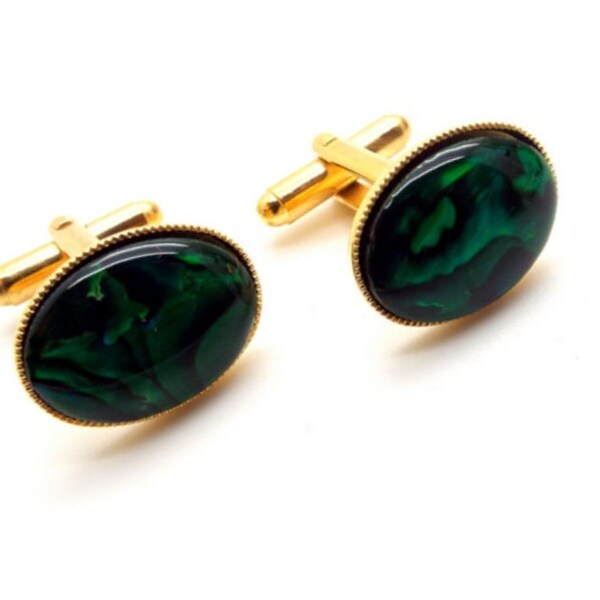 Green Cufflinks - Etsy