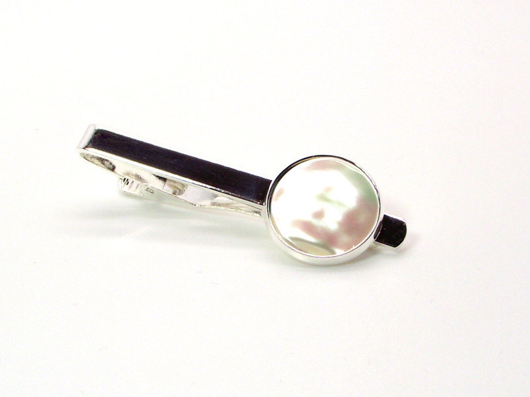 White Tie Clip White Mother of Pearl Tie Clip White Pearl - Etsy