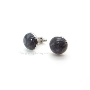 Llanite Cufflinks – Blue Cufflinks - Blue and Gray Cufflinks - Midnight ...