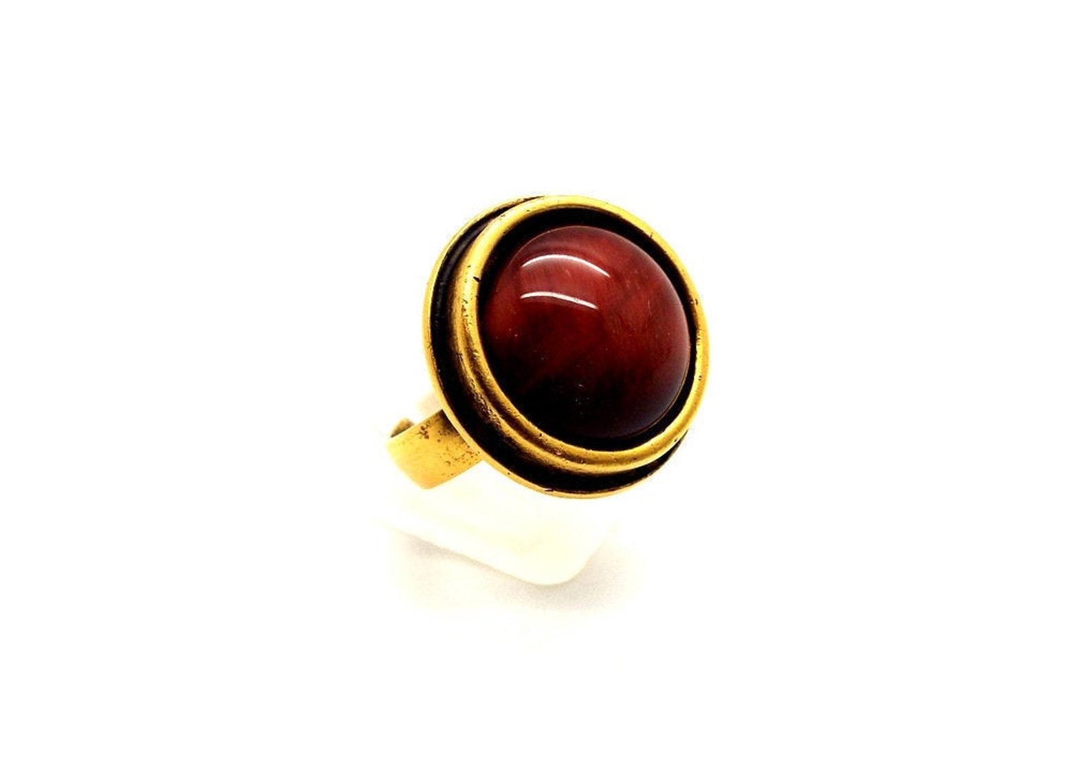 Red Ring – Red Tigers Eye Ring – the Black Cherry Bomb Ring – Red ...
