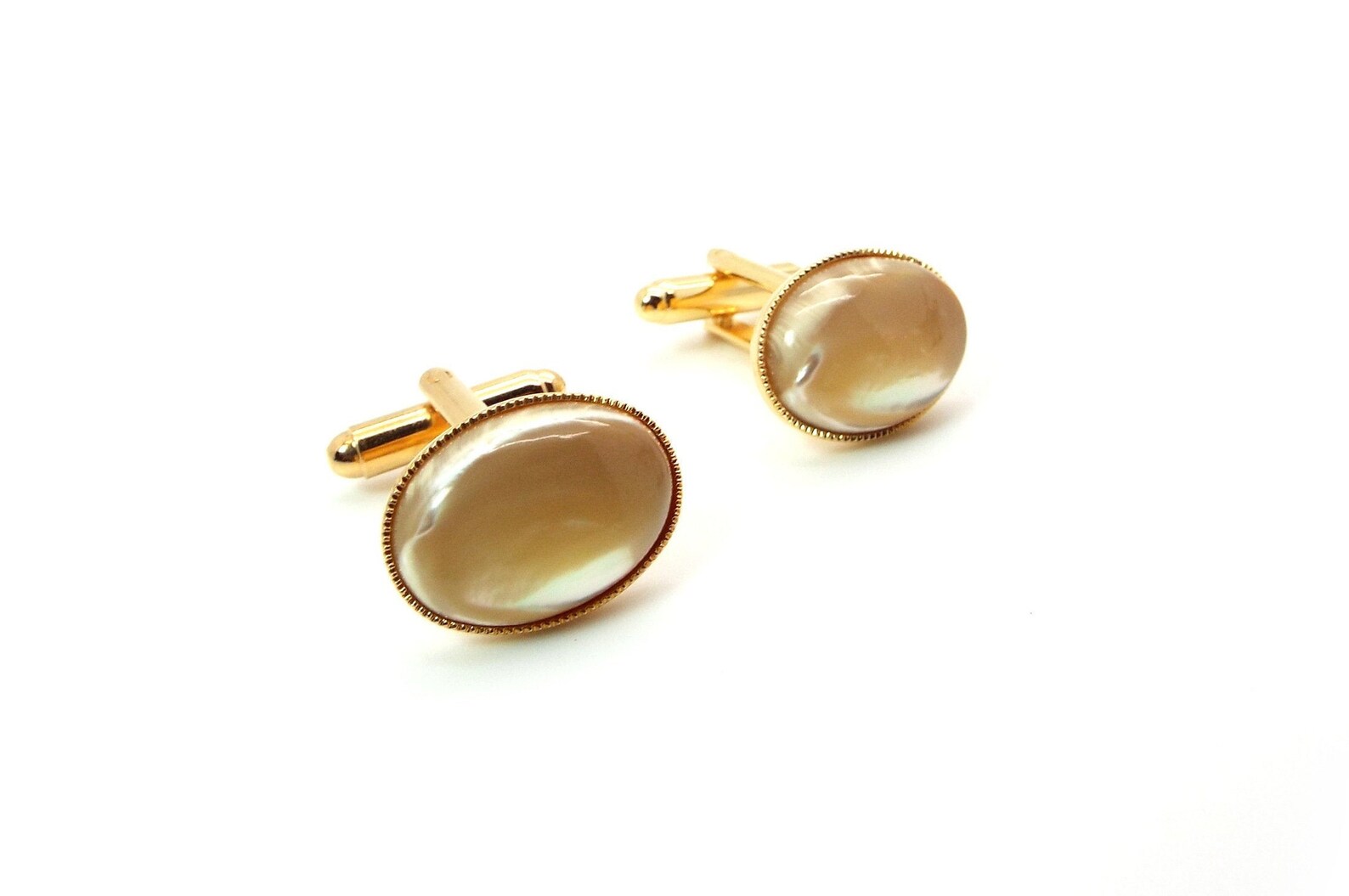 Pearl Cufflinks Crème De La Crème Natural Mother of Pearl - Etsy
