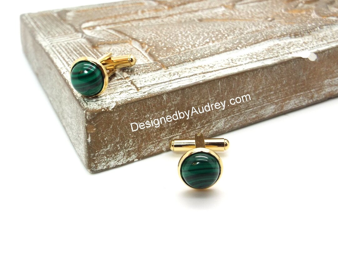 Green Cufflinks - Malachite Cufflinks - Green Button Cufflinks - 10mm ...