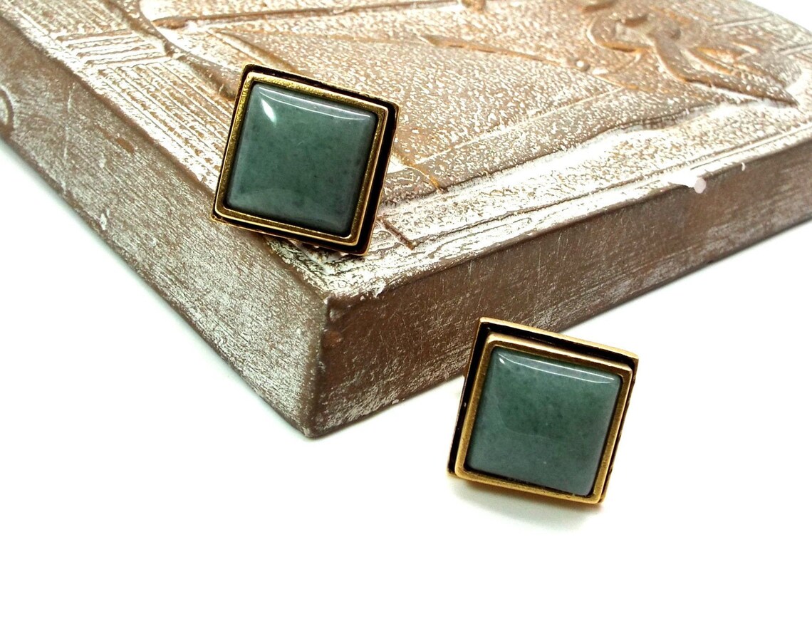Green Cufflinks Green Aventurine Cufflinks Green - Etsy