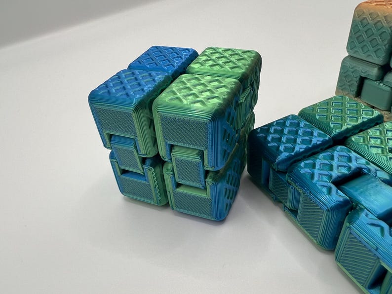 3D Printed Infinity Cube, Fidget Cube, Articulating Stress Toy - Etsy
