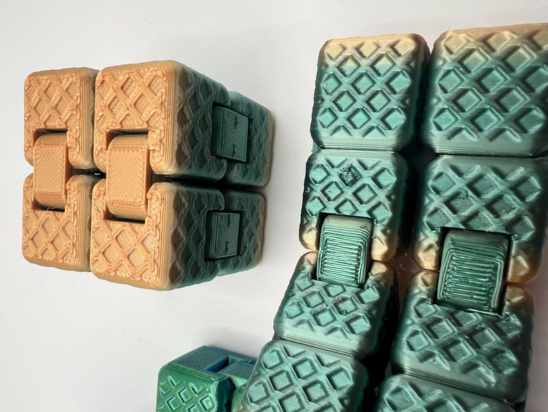 3D Printed Infinity Cube, Fidget Cube, Articulating Stress Toy - Etsy
