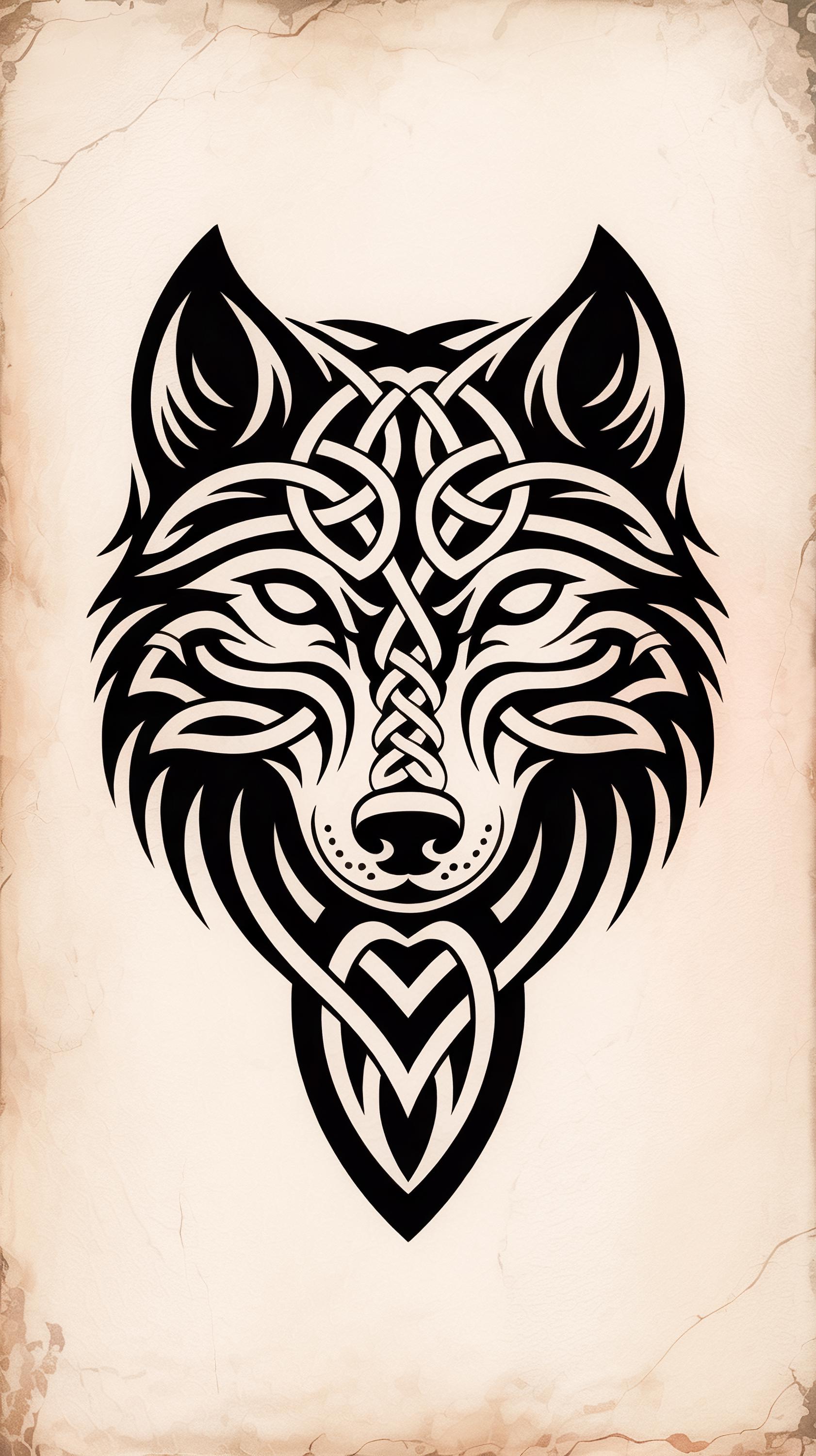 Celtic Wolf - Wall Art/tattoo Flash - Etsy
