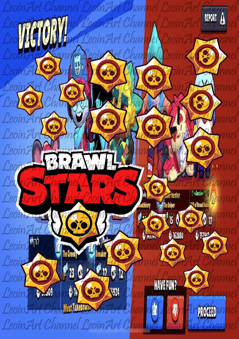 Brawl Starts Online Game Printable Topper Digital Copy - Etsy