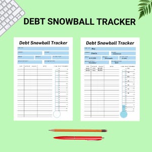 Debt Snowball Tracker Printable: Finance Budget Planner (A4 Digital ...