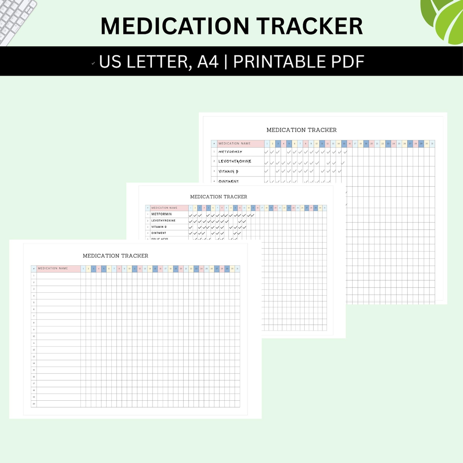Editable Medication & Supplement Tracker: A4, Letter Size (PDF Download) - Etsy