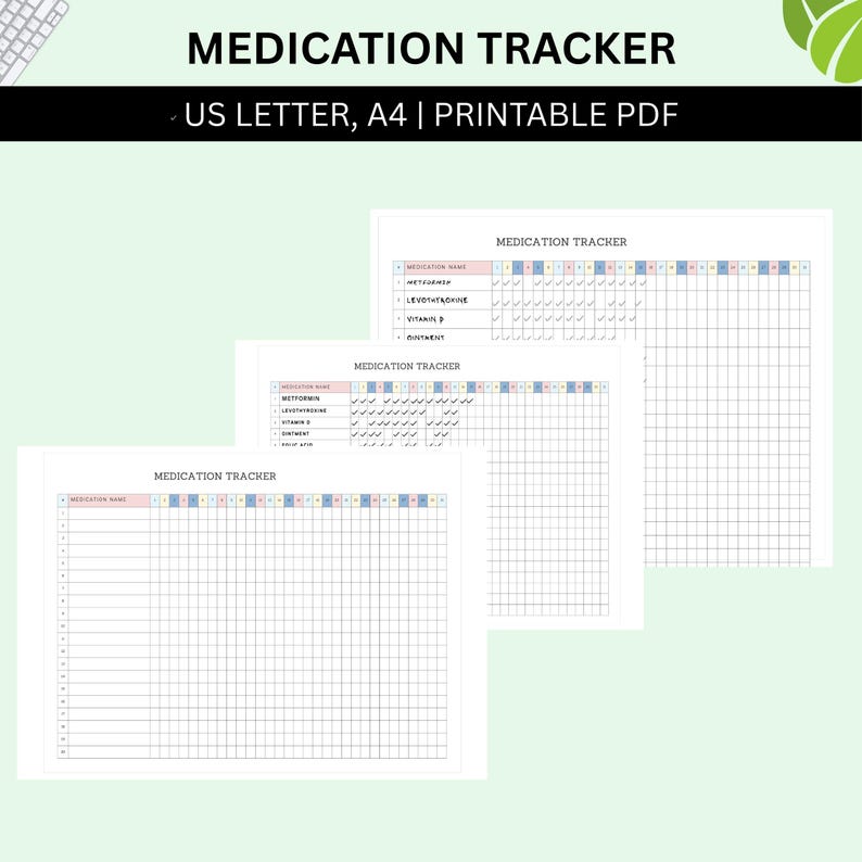 Editable Medication Log Printable Supplement Medication Tracker ...