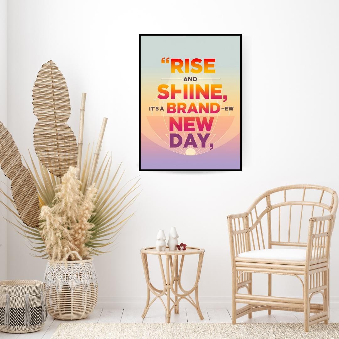 Inspirational Quote Art Print: Rise and Shine, New Day (digital ...