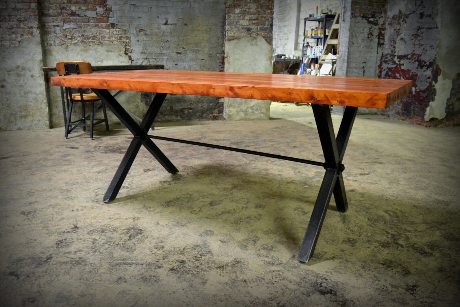 Reclaimed Wood X-rod Dining Table - Etsy