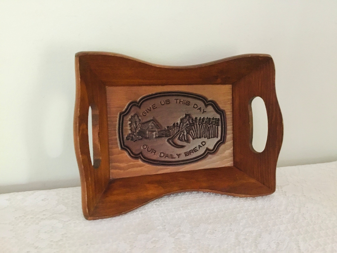 Vintage Rustic Wood Bread Tray “give Us This Day Our Daily Bread ...