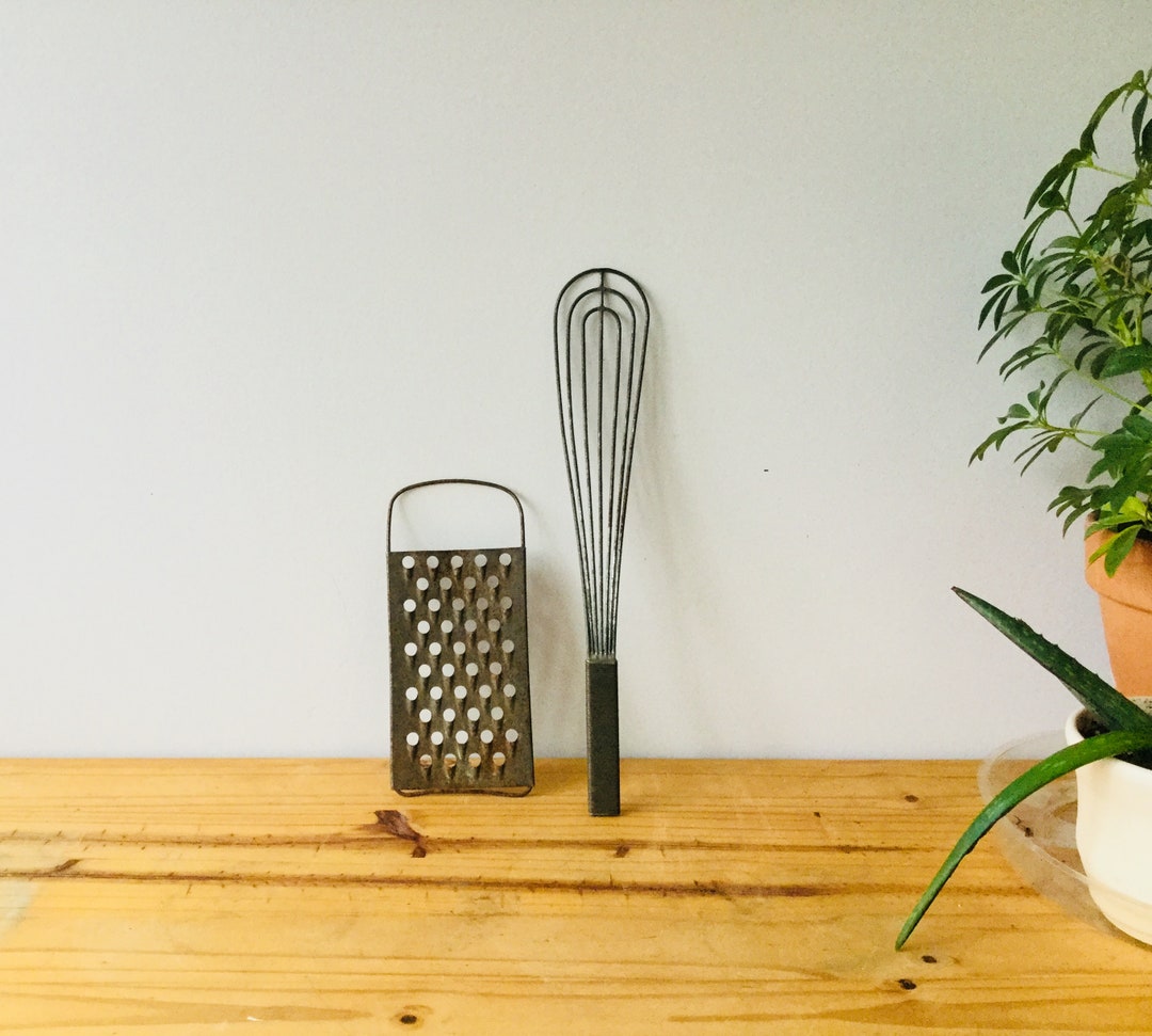 Vintage Rusty Metal Grater Wire Whisk Beater Kitchen Utensils - Etsy