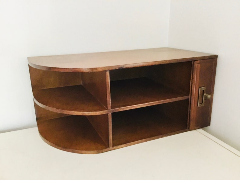 Vintage Wood Desktop File Box Cabinet With Drawer - Etsy