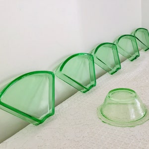 Vintage Green Depression Glass Removable Compartment Sections Relish ...