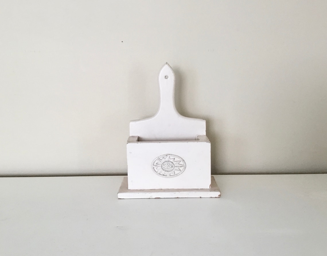 Primitive White Wood Wall Pocket Rustic Wall Box Wall - Etsy