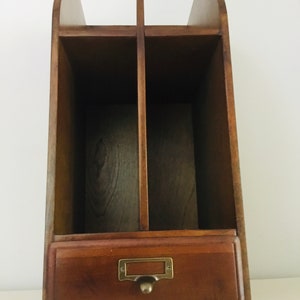 Vintage Wood Desktop File Box Cabinet With Drawer - Etsy
