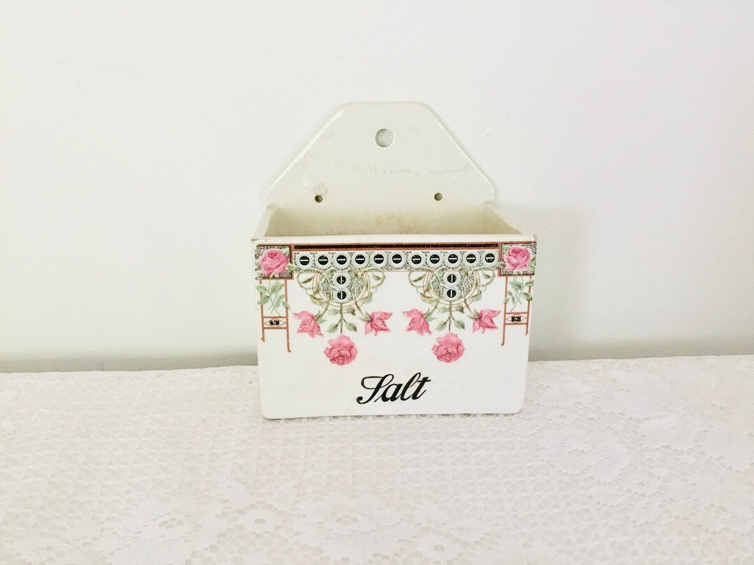 Vintage / Antique Ceramic Salt Box Recipe Card File Box No Lid - Etsy