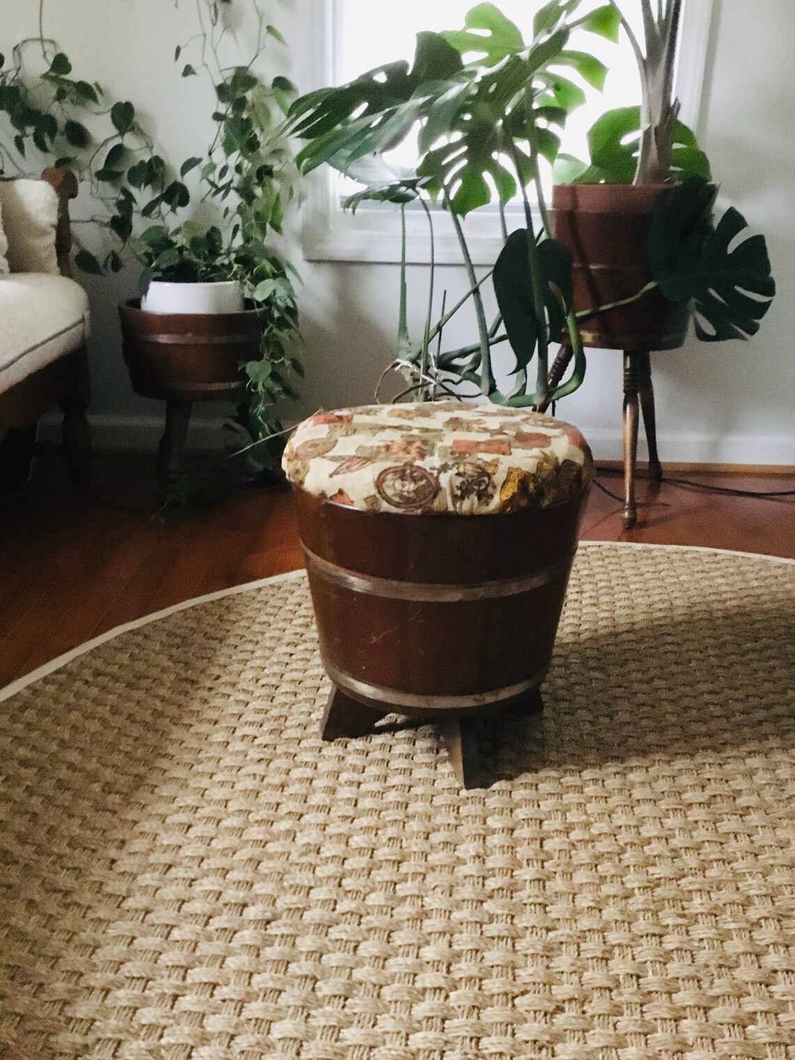 Vintage Rustic Wood Barrel Keg Stool With Storage Lid/seat - Etsy