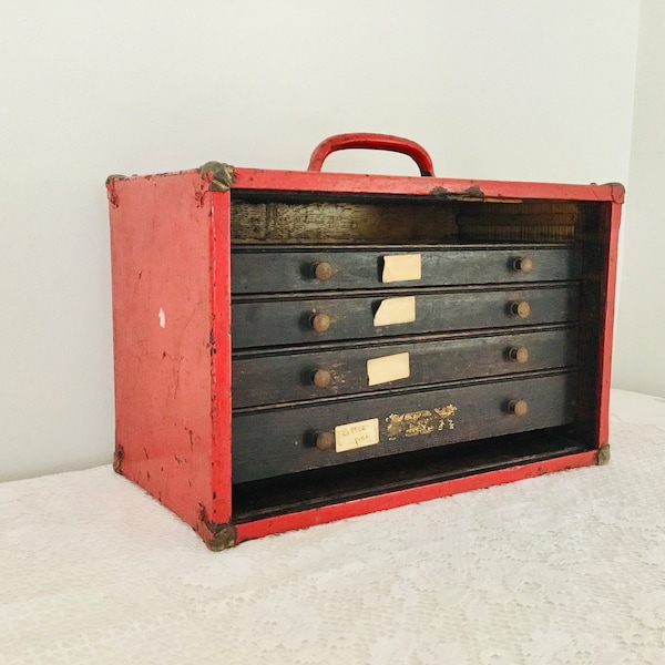 Antique Tool Chest With Drawers - Etsy