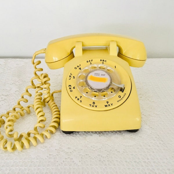 Yellow Rotary Phone - Etsy
